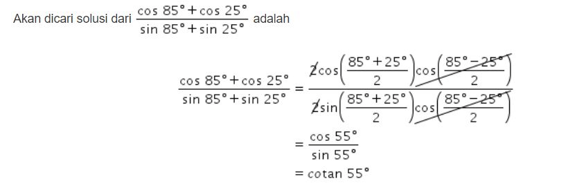 cos 85°+cos 25°/sin 85°+sin 25°...