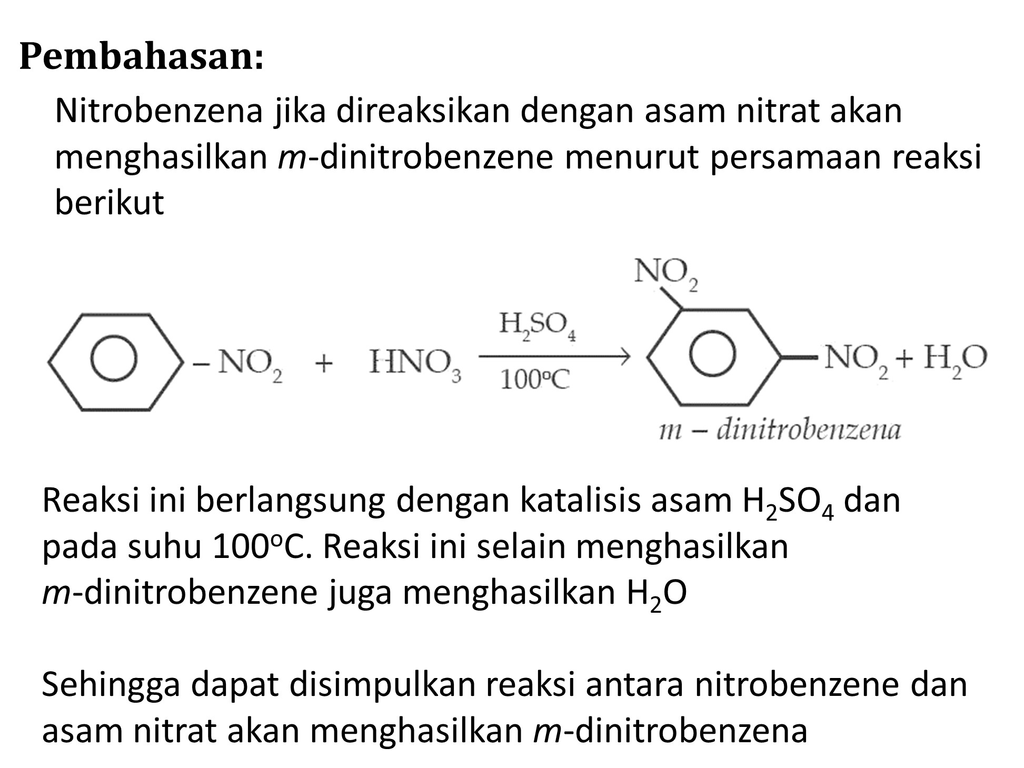 nitrobenzena + HNO3 menjadi?...