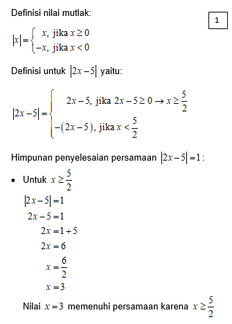 Tentukan nilai x yang memenuhi persamaan berikut.