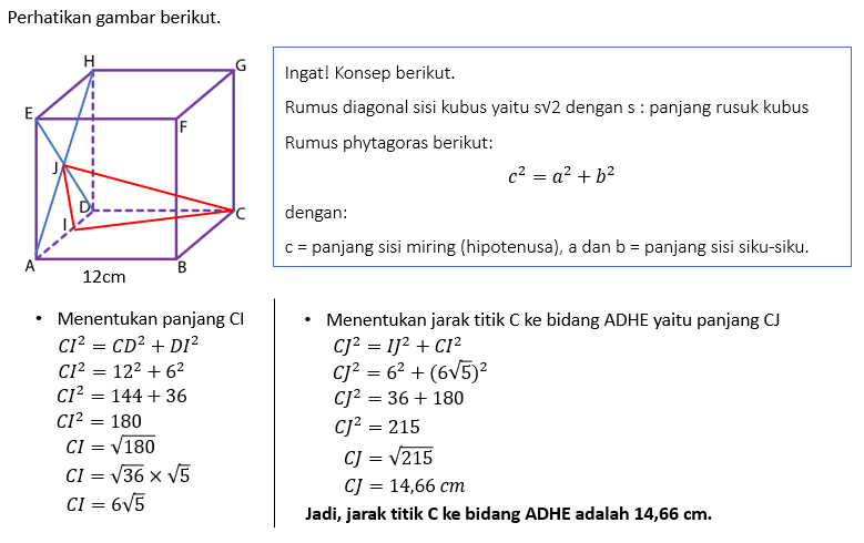 Diketalui kubus ABCD.EFG H dengan panjang rusuk 12...