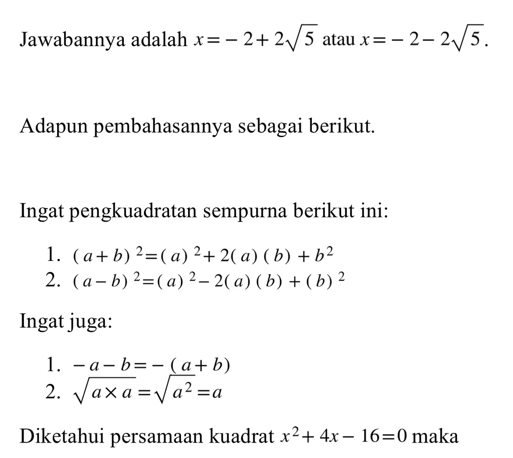 Himpunan Penyelesaian Dari X 4x 16 0 Adalah Himpunan Penyelesaian Dari X 4x 16 0 Adalah