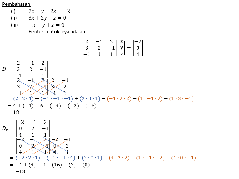 Tentukan himpunan penyelesaian sistem persamaan li...