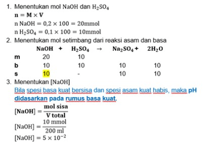 100 ml larutan NAOH 0,2M direaksikan dengan 100 ml...
