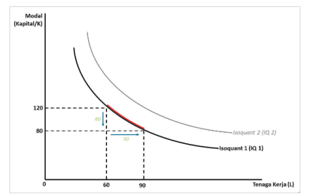 Kurva yang menjelaskan tingkat produksi yang sama ...