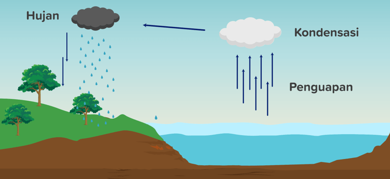 gambar proses terjadi hujan beserta penjelasan...