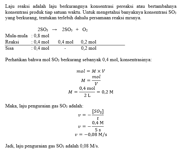 Sebanyak 0,8 mol gas belerang trioksida dalam tabu...