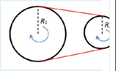 Dua buah roda berjari-jari 40 cm dan 30 cm terhubu...