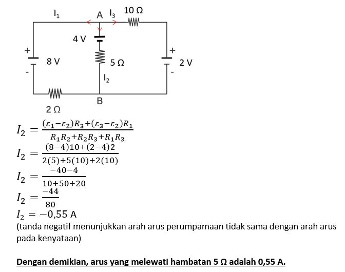 Perhatikan rangkaian dua loop berikut: Tentukan ku...