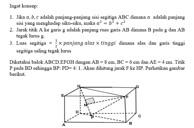 Balok ABCD.EFGH mempunyai panjang AB= 8 cm, BC=6 C... Balok ABCD.EFGH mempunyai panjang AB= 8 cm, BC=6 C...