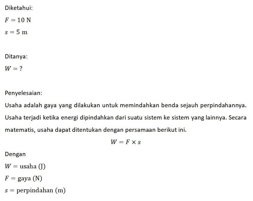 beni mendorong meja dengan gaya sebesar. 10 N ,seh...