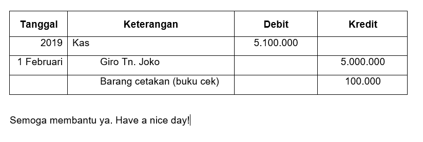 contoh transaksi rekening giro...