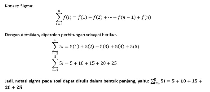 Nyatakan notasi sigma berikut dalam bentuk panjang...