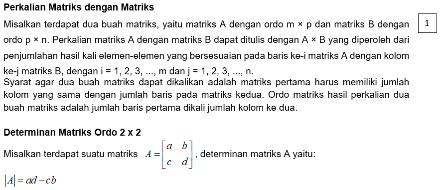 Diketahui matriks berordo 2x2 A=[(-3 1)(2 -2)] dan...