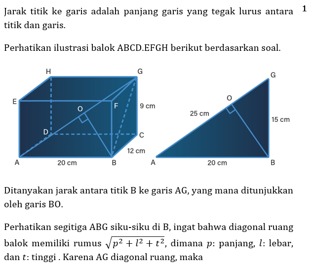 Balok ABCD.EFGH mempunyai panjang rusuk AB=20 cm, Balok ABCD.EFGH mempunyai panjang rusuk AB=20 cm,