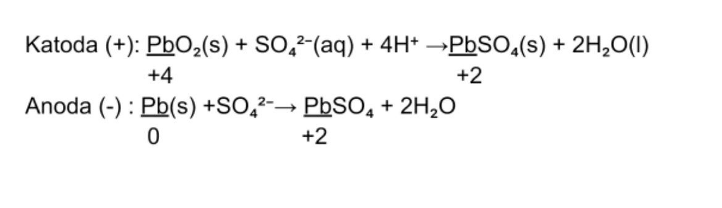 pbo2 ketika aki digunakan Terjadi reaksi elektrode...