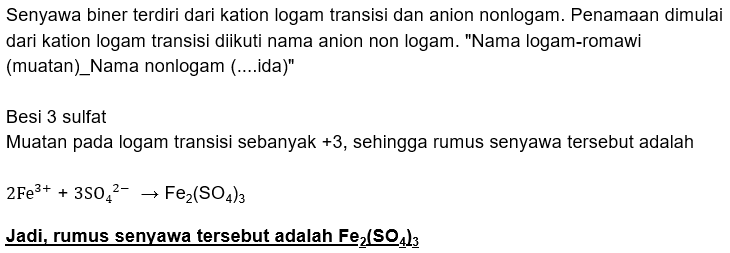 rumus senyawa dengan nama besi 3 sulfat...