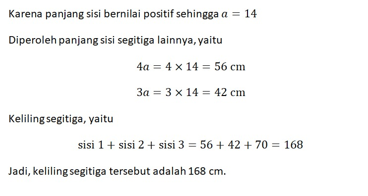 panjang sisi siku-siku suatu segita siku-siku bert...