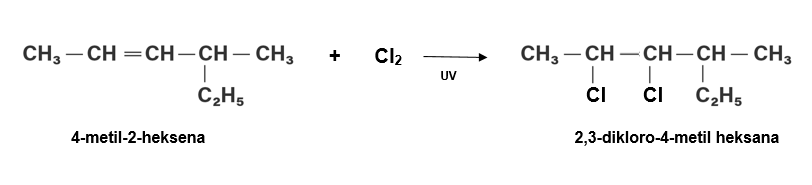 Produk yang dihasilkan jika 4-metil-2-heksena dire...