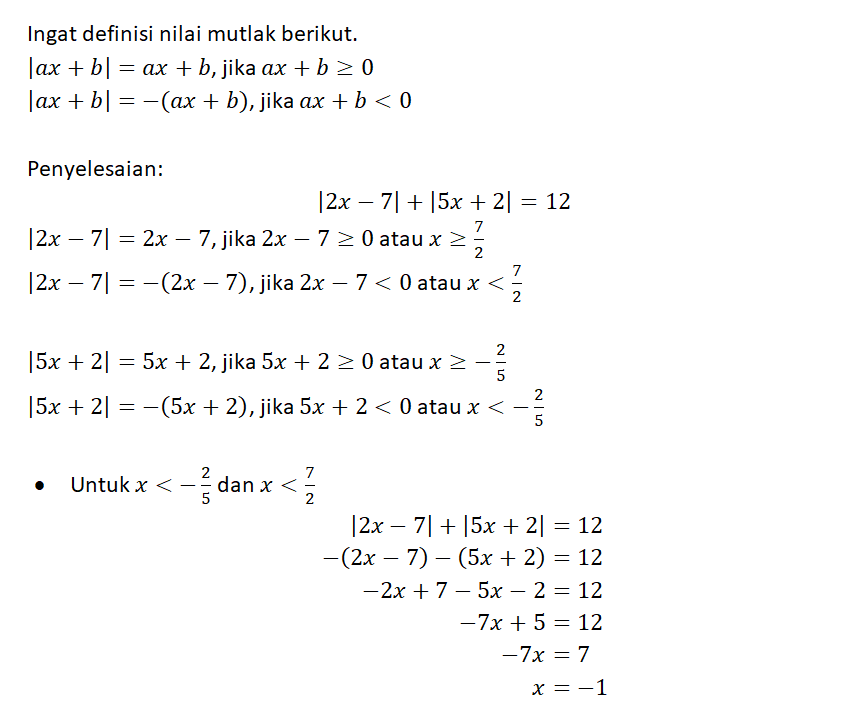Tentukan himpunan penyelesaian dari persamaan nila...