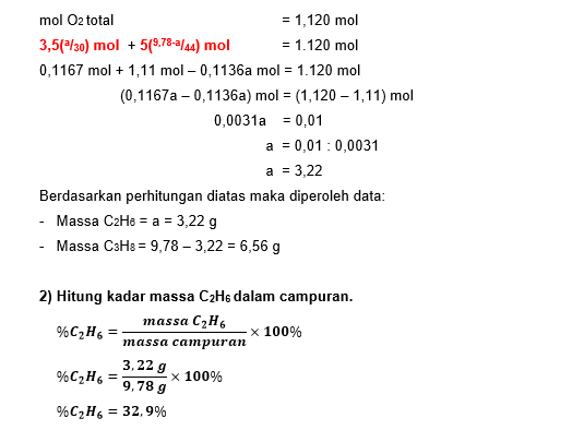 Sebanyak 9,780 gram gas berisi campuran etana (C2H...