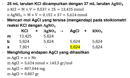 jika 20 gram KCl dilarutkan dalam air sampai vol 5...