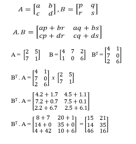 Jika diketahui matriks A=[[2 5][7 1]] dan B=[[4 7 ...