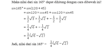 Tentukan nilai trigonometri berikat dalam sudut la...