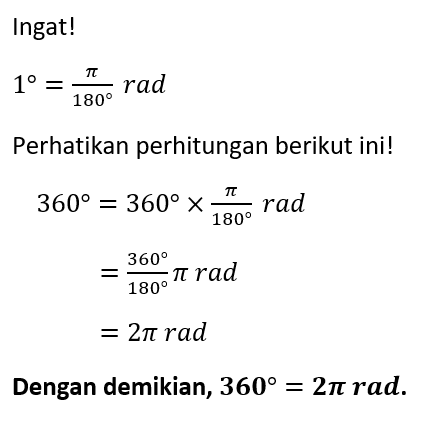 360° = ... rad...
