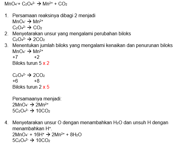 setarakan persamaan reaksi redoks berikut MnO4-