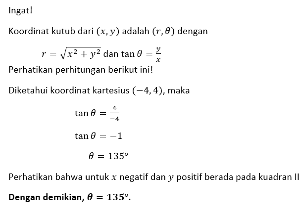 Koordinat Kutub Dari Titik 4 4 R Teta Teta