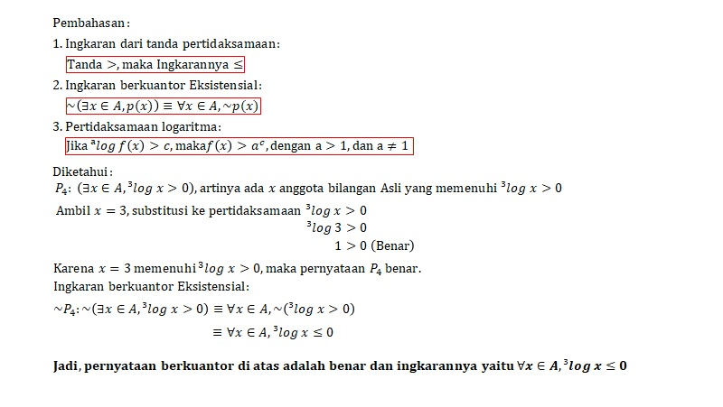 Tentukan nilai kebenaran dari pernyataan berkuanto...