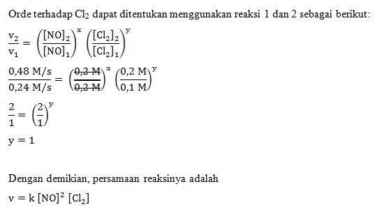 Diketahui Data Percobaan Reaksi No G Cl G