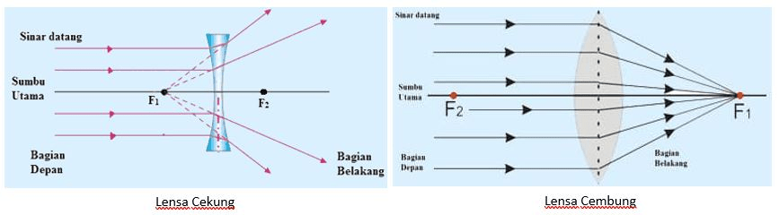 Lensa cembung sering disebut dengan lensapengumpul...