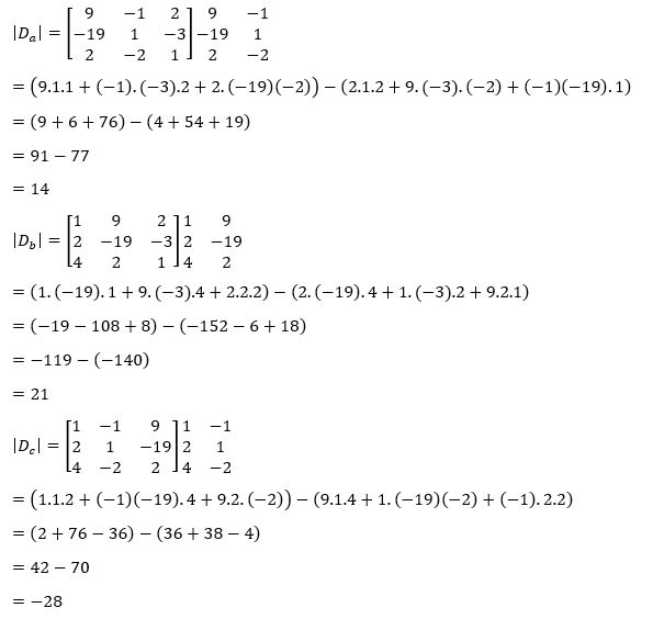Dengan metode determinan tentukan nilai x−y+z dari...