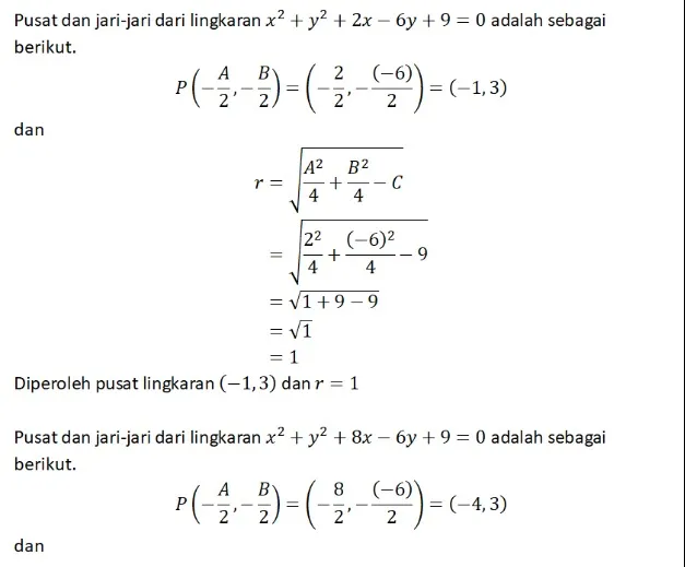 Lingkaran X 2 y 2 2x 6y 9 0 Dan X 2 y 2 8x 6y 9 0 Lingkaran X 2 y 2 2x 6y 9 0 Dan X 2 y 2 8x 6y 9 0