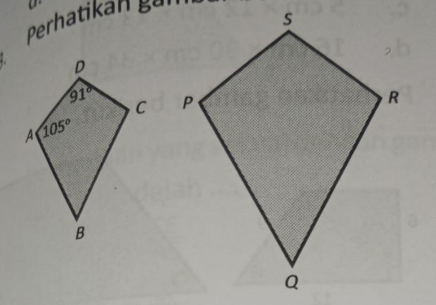 Jika layang-layang ABCD dan PQRS sebangun, besar s... Jika layang-layang ABCD dan PQRS sebangun, besar s...