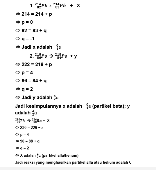 Manakah di antara transmutasi berikut yang menghas...