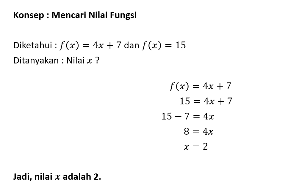 Diketahui F x 4x 7 Dan F x 15 Maka Tentukan Ni diketahui-f-x-4x-7-dan-f-x-15-maka-tentukan-ni