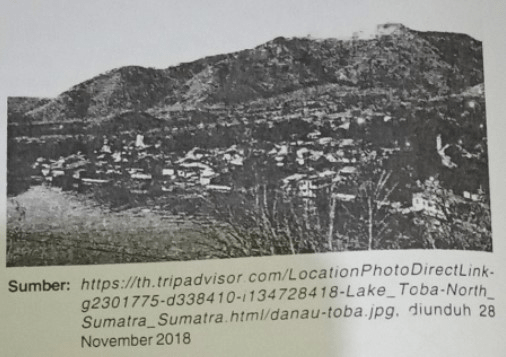 Perhatikan gambar berikut! Bentuk permukiman desa ...