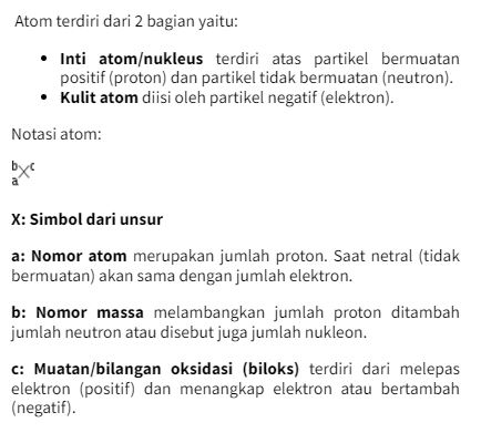 Suatu atom memiliki 4 kulit elektron dan 6 elektro...