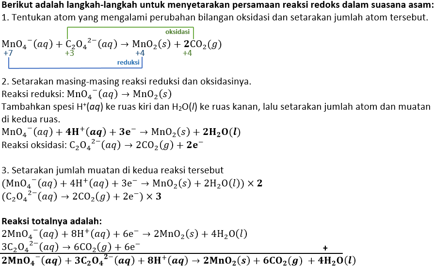 setarakan reaksi redoks berikut dengan metode sete...