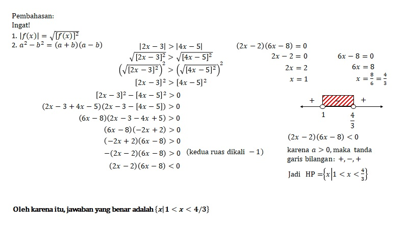 Himpunan Penyelesaian pertidaksamaan nilai mutlak ...