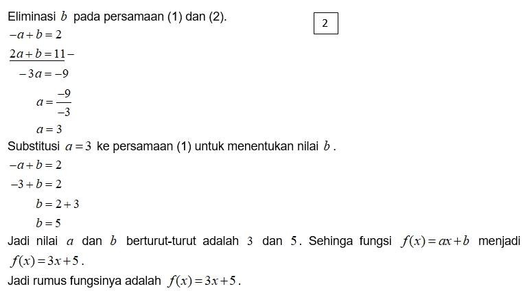 Jelaskan cara menentukan rumus fungsi jika diketah...