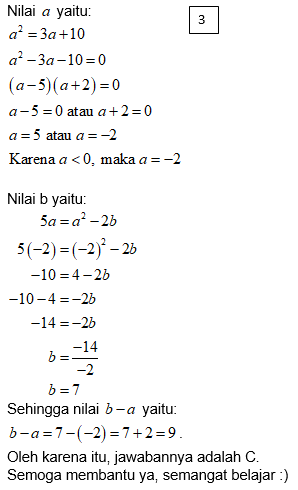 Diketahui [(5a 0)(2 a²)]=[(a² -1)(5 3a)]+[(-2b -3)...