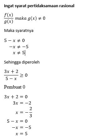 Tentukan batasan nilai x dari setiap PtRL berikut ...