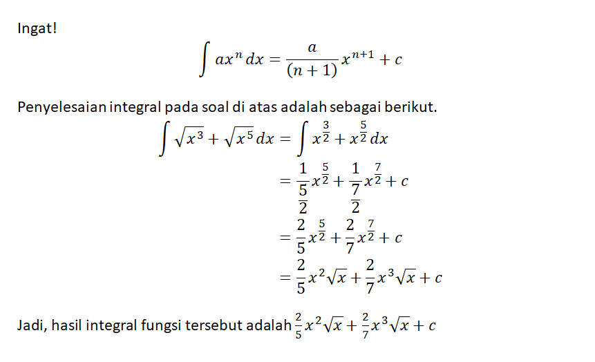integral akar dari x pangkat 3 ditambah akar dari ...