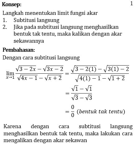 lim akar3-2x - akar3x-2 / akar4x-1 - akarx+2 x-&g...