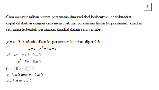 Tentukan himpunan penyelesaian dari sistem persama...