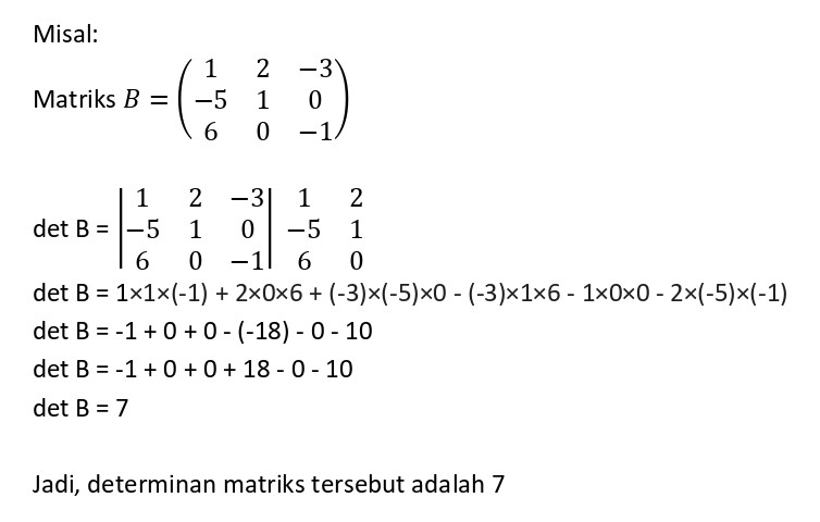 3 . Tentukan determinan dari matriks: b. (,(,1,,2,...