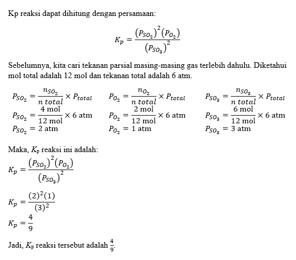 10 mol gas SO3 dimasukkan ke dalam suatu ruangan t...